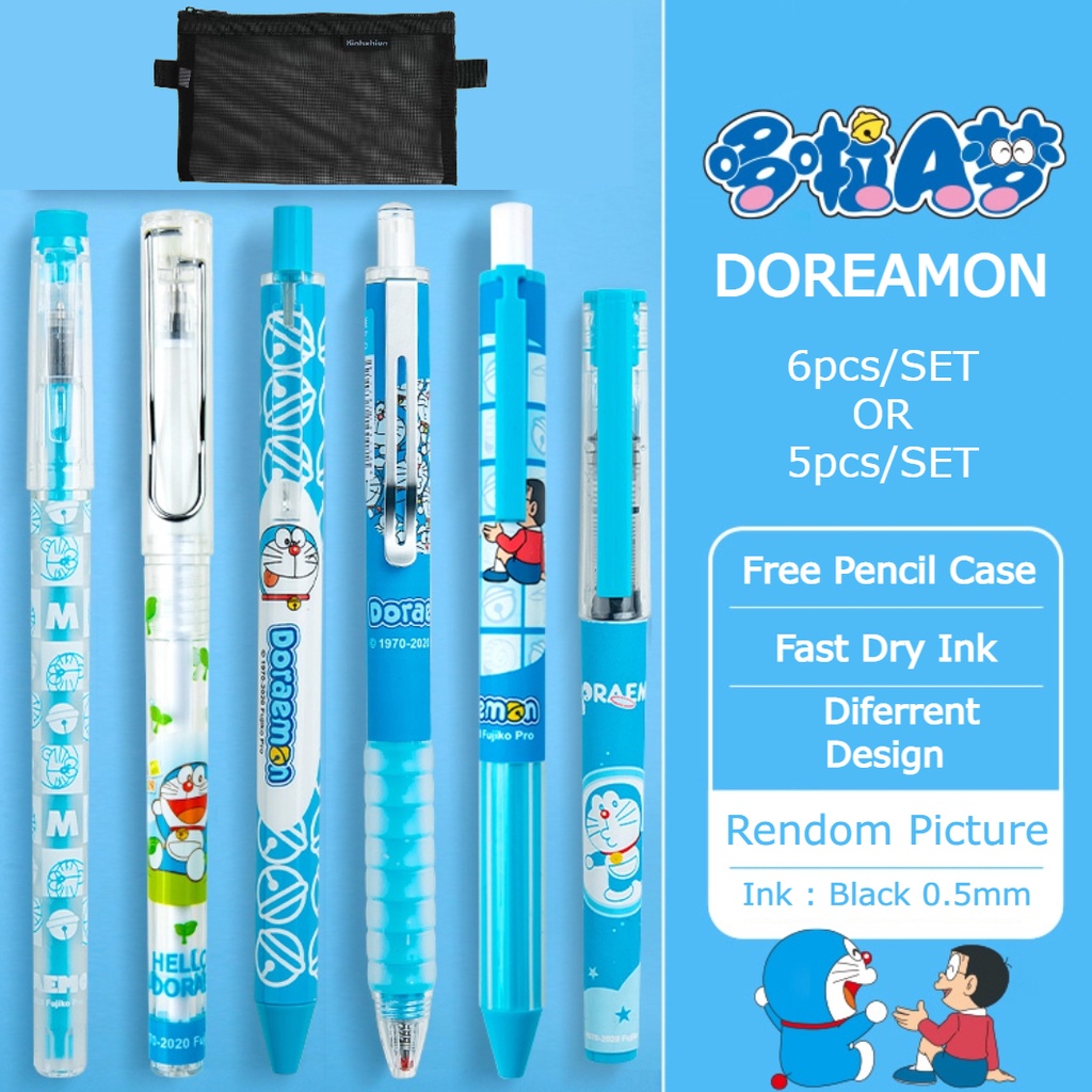 DORAEMON GEL PEN STATIONERY PEN DIFFERENT DESIGN IN 1 SET | Shopee Malaysia