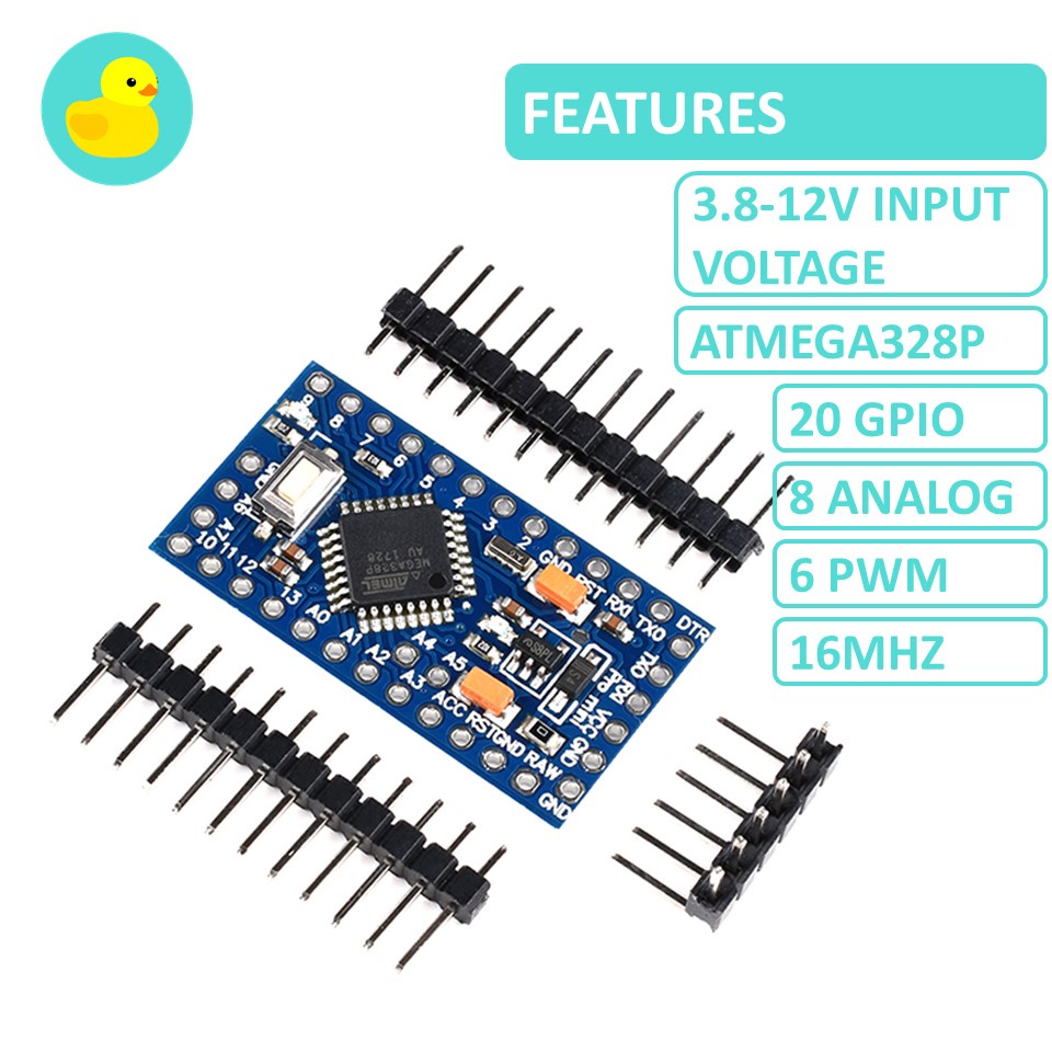 Arduino Pro Mini with ATmega328P 5V | Shopee Malaysia