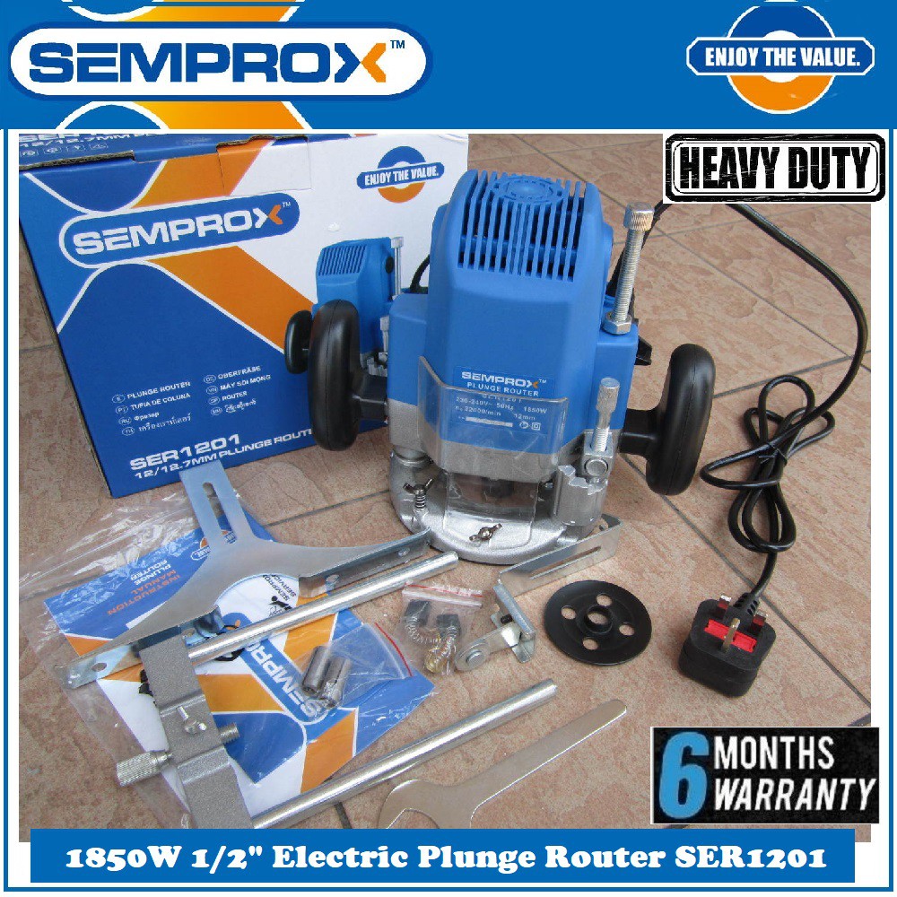 Semprox 1850W 1/2" Electric Plunge Router SER1201 - 6 Months Local ...