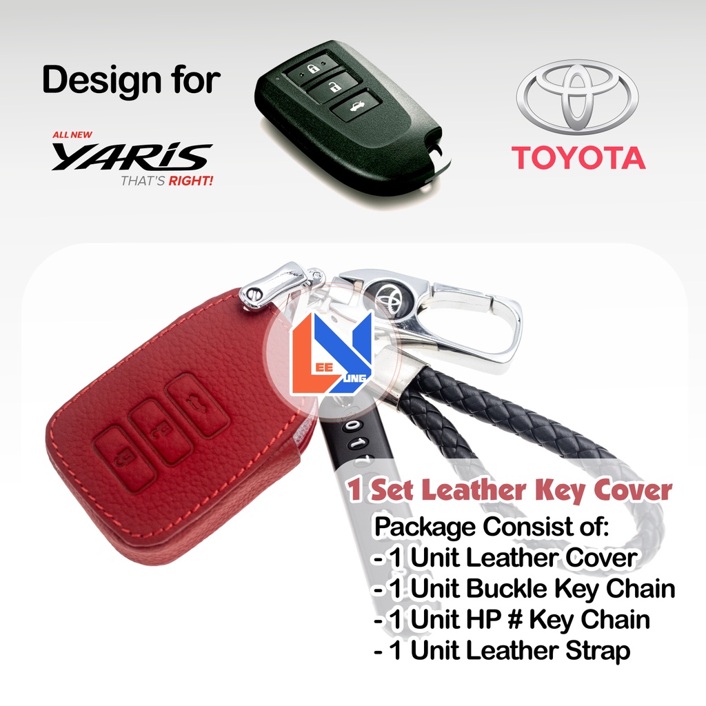 Toyota VIOS Leather Key Cover Holder Smart Key Genuine Leather Holder ...
