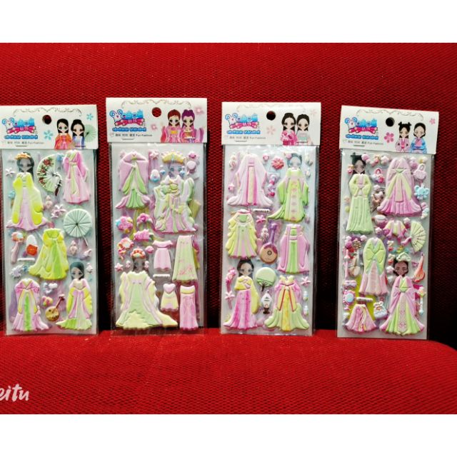 Children princess dress up stickers change clothes stickers double ...