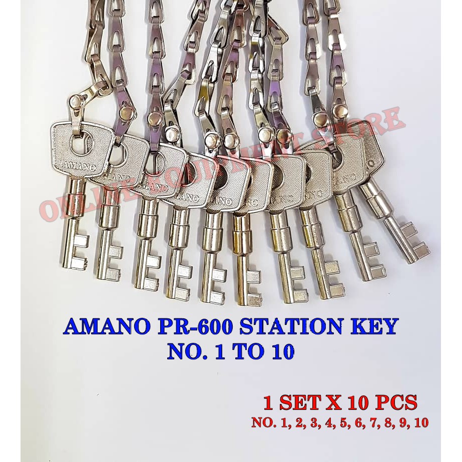 *RM180=10KEYs* Kunci Jam Amano PR600 Watchman Clock Station Key No. 1 2 ...