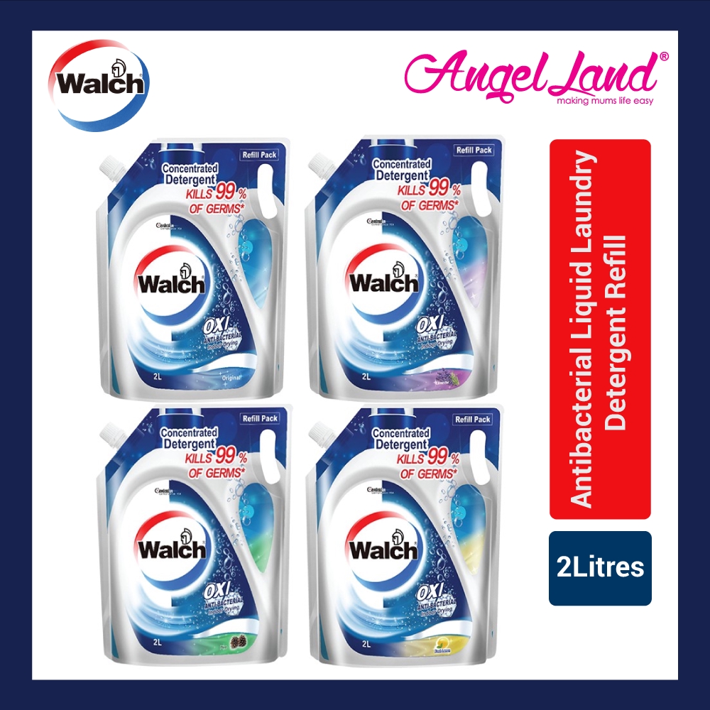 Walch Antibacterial Laundry Detergent Refill 2L - Original/ Lemon ...