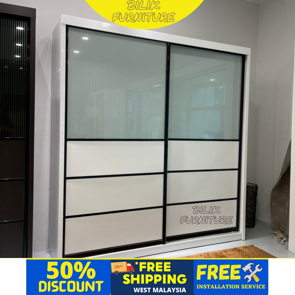 💥 Free Intsall💥- Wardrobe|6x8ft & 8x8ft Wardrobe | 8x8 kaki Almari | Anti-jump | sliding ...