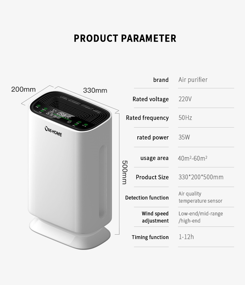 ONE HOME Air Purifier UV Sterilization HEPA Activated Carbon Filter ...