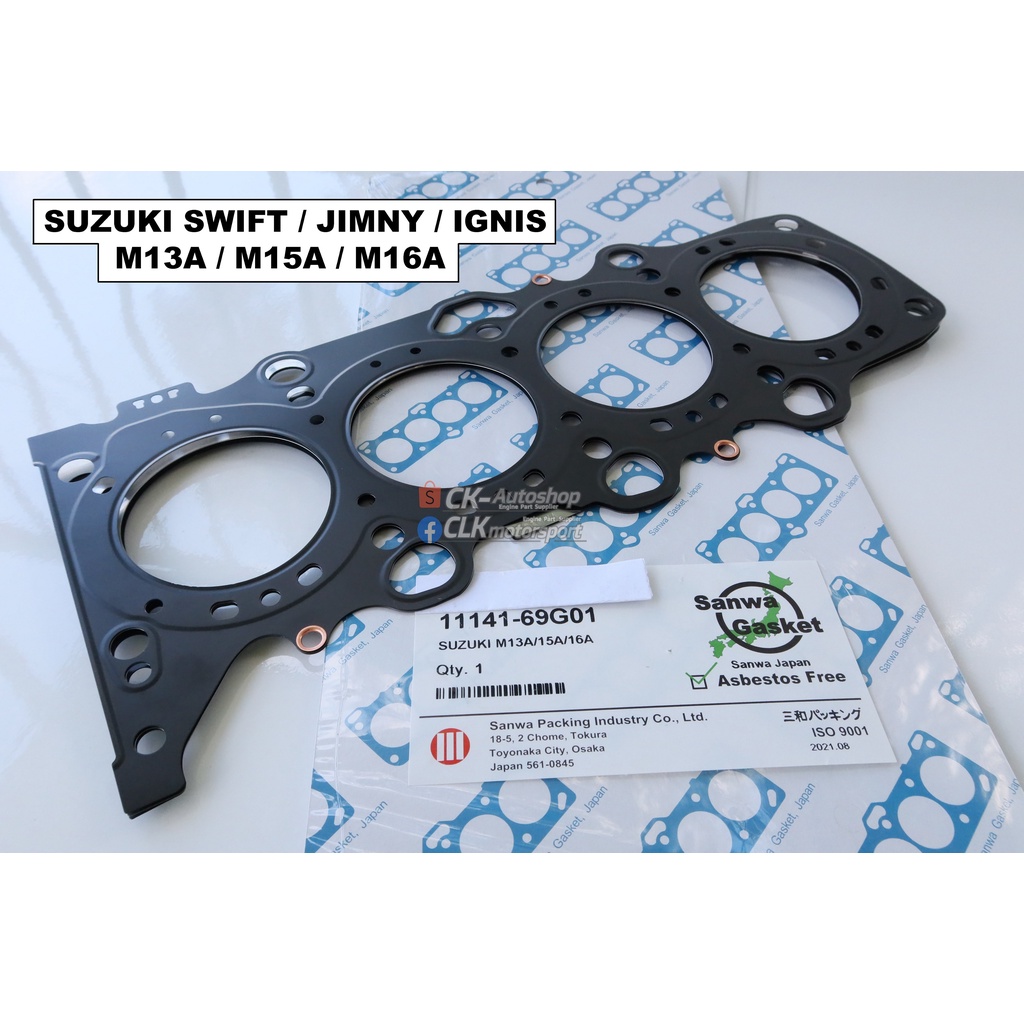SANWA Japan Metal Head Gasket OEM P/N 11141-69G01 Suzuki Swift Escudo ...