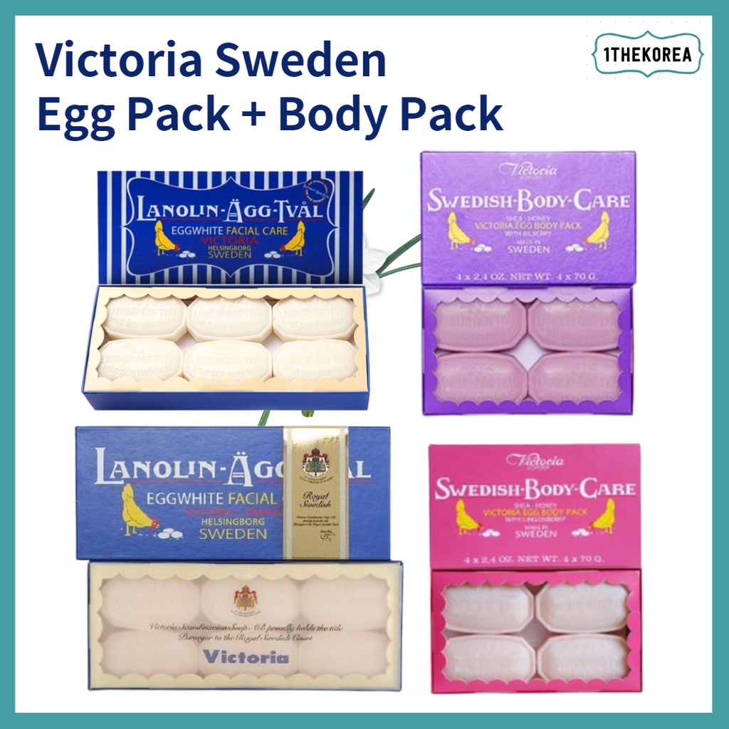 Victoria Sweden Egg Pack Lanolin Soap 50g x 6ea + Body Pack 70g x 4ea | Shopee Malaysia