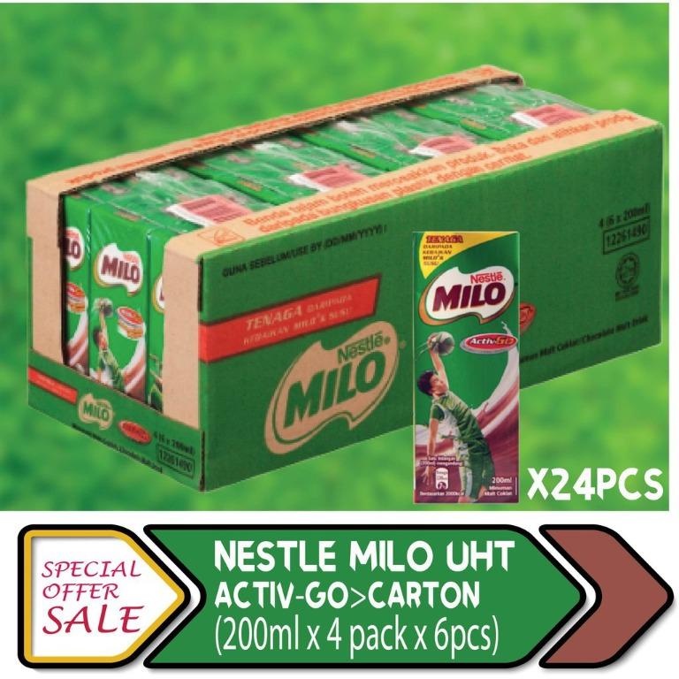 24x【Nestle Milo UHT Chocolate Malt Packet Drink 200ml 1Carton】 | Shopee ...