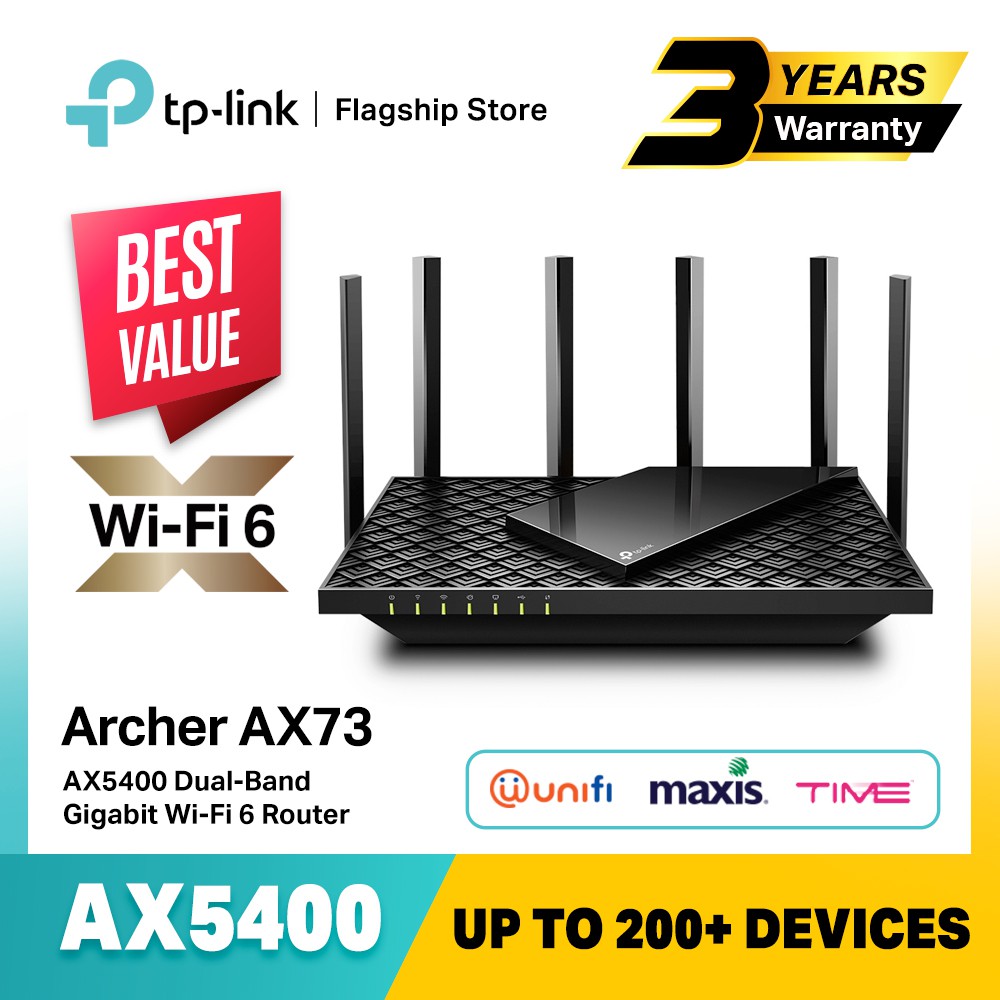 TP-LINK ARCHER AX73 (AX5400) WIFI 6 ROUTER GIGABIT WIRELESS ROUTER FOR ...