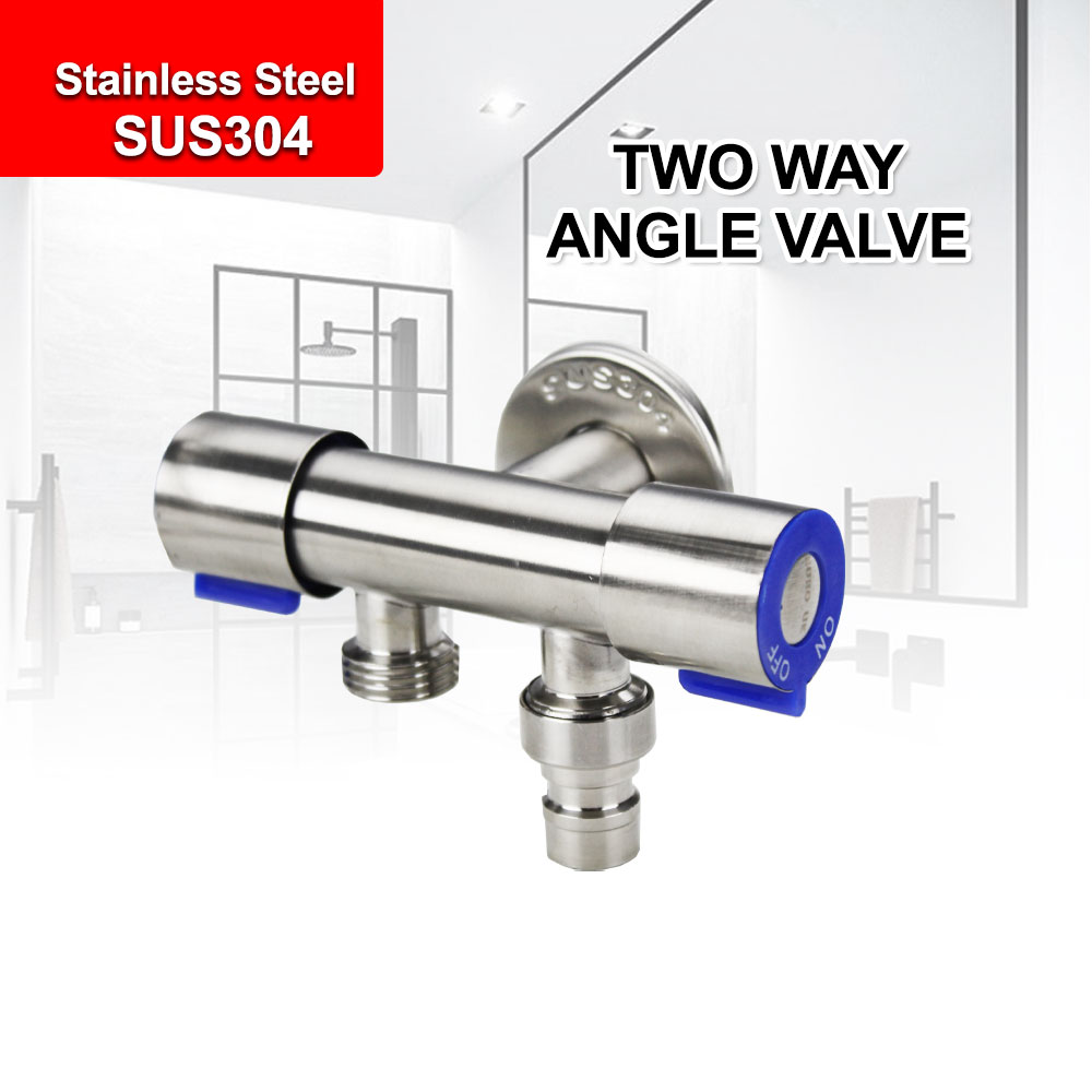 Two Ways Angle Valve Two 304 Stainless Steel with One In Two Out Double ...