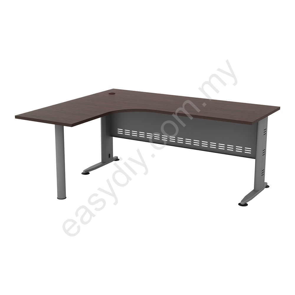 Office Table/Writing Table/Metal Leg L-Shape Table c/w Pole Leg/ Meja ...