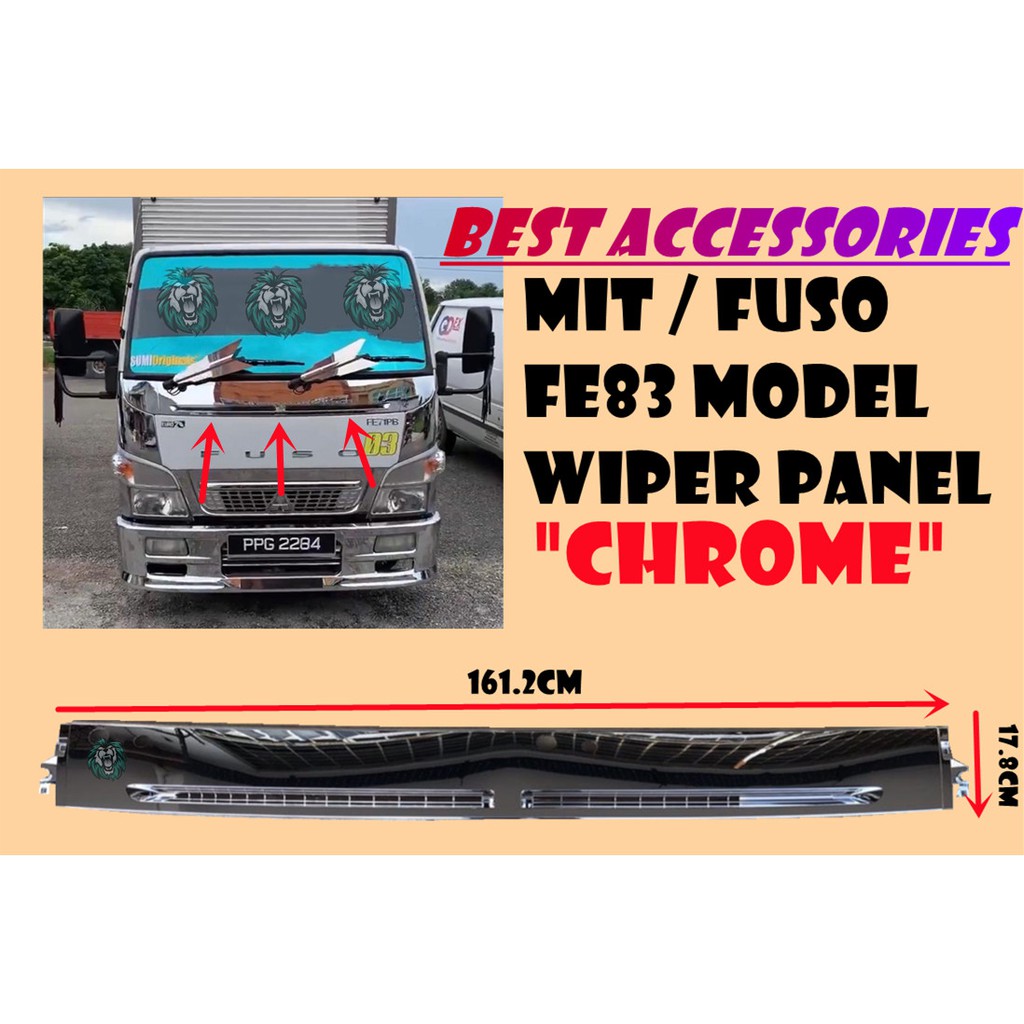 MIT CANTER / FUSO FE71/83 (1 TON/3TON ) WIPER PANEL "CHROME" HIGH ...