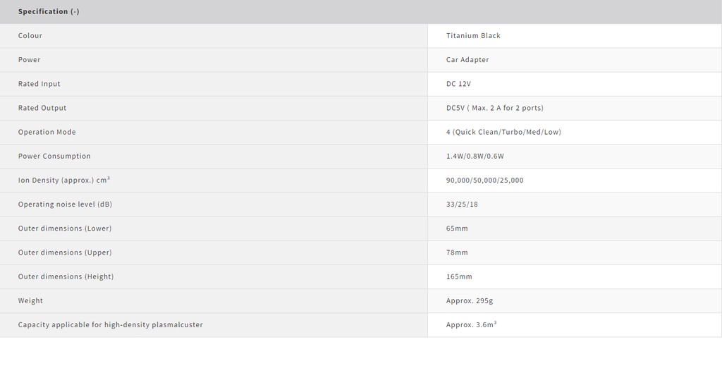 SHARP IGNX2EB 3.6mᵌ PLASMACLUSTER PURIFIER / PORTABLE ION GENERATOR FOR ...