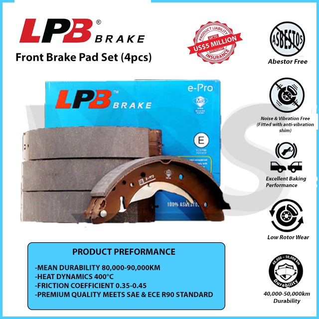 LPB Rear Brake Shoe For Perodua Alza Premium Semi Metallic Euro ...