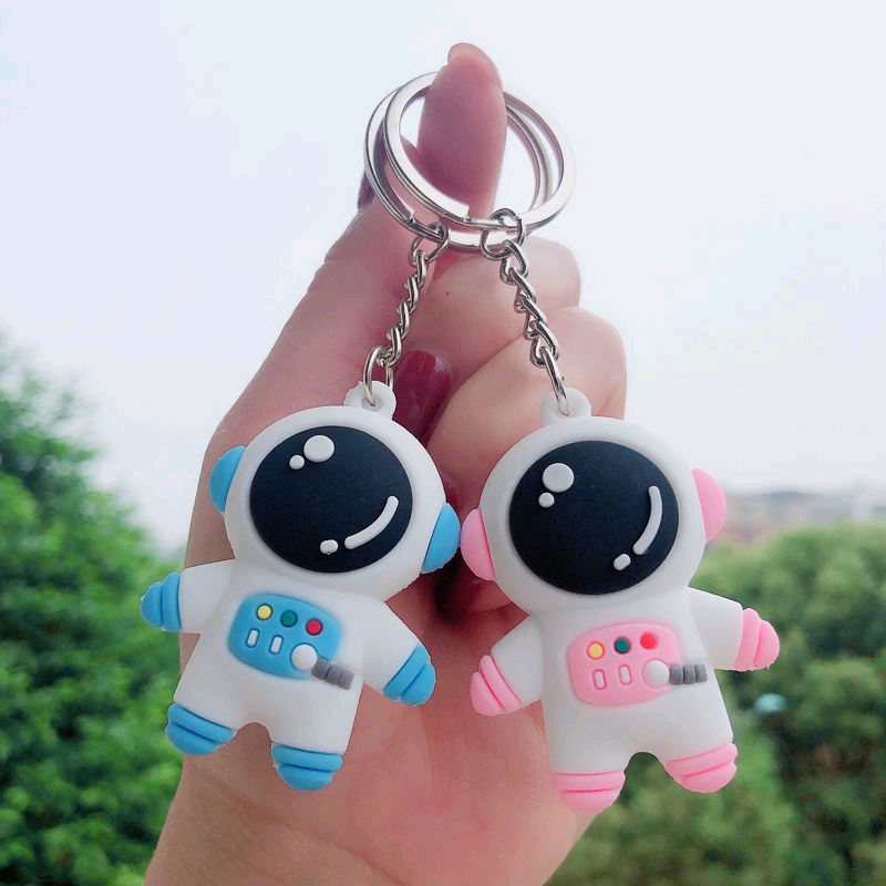 Spaceman keychain cute Astronaut key chain Cartoon Key Ring Gift rantai ...