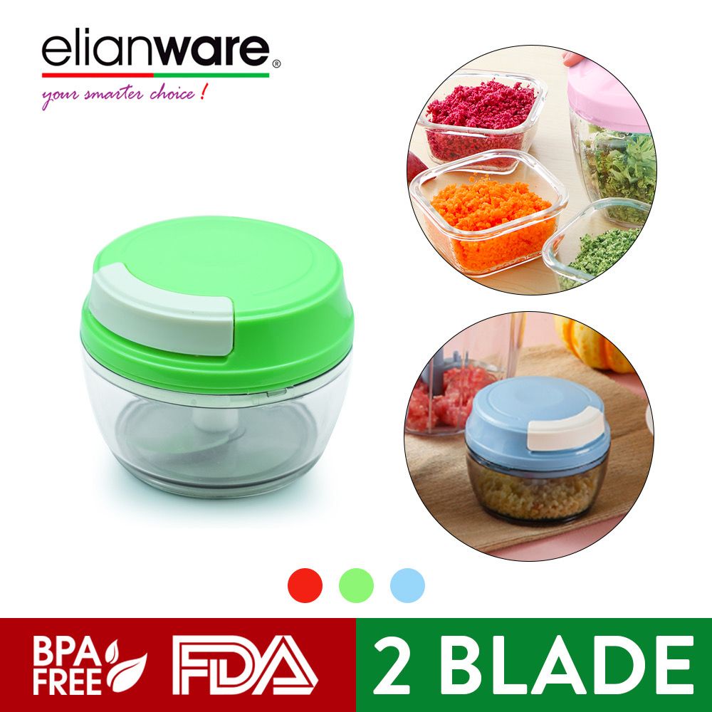 Elianware Mini Hand Pull Food Chopper Garlic Onion Chili Cutter ...