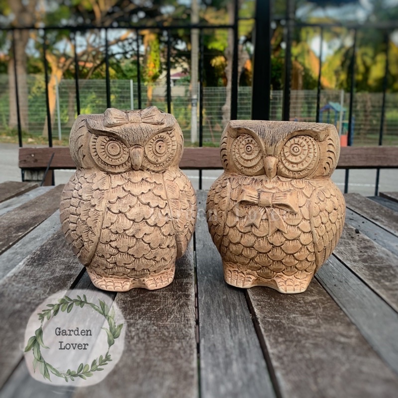【1pair】 Owl Succulent Pot Flower Pot 猫头鹰多肉盆花盆 Pasu Sukulen Pasu Bunga ...