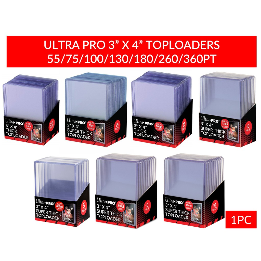 ULTRA PRO / BCW 3" X 4" THICK/SUPER THICK TOPLOADER HOLDS 55/75/100/130 ...