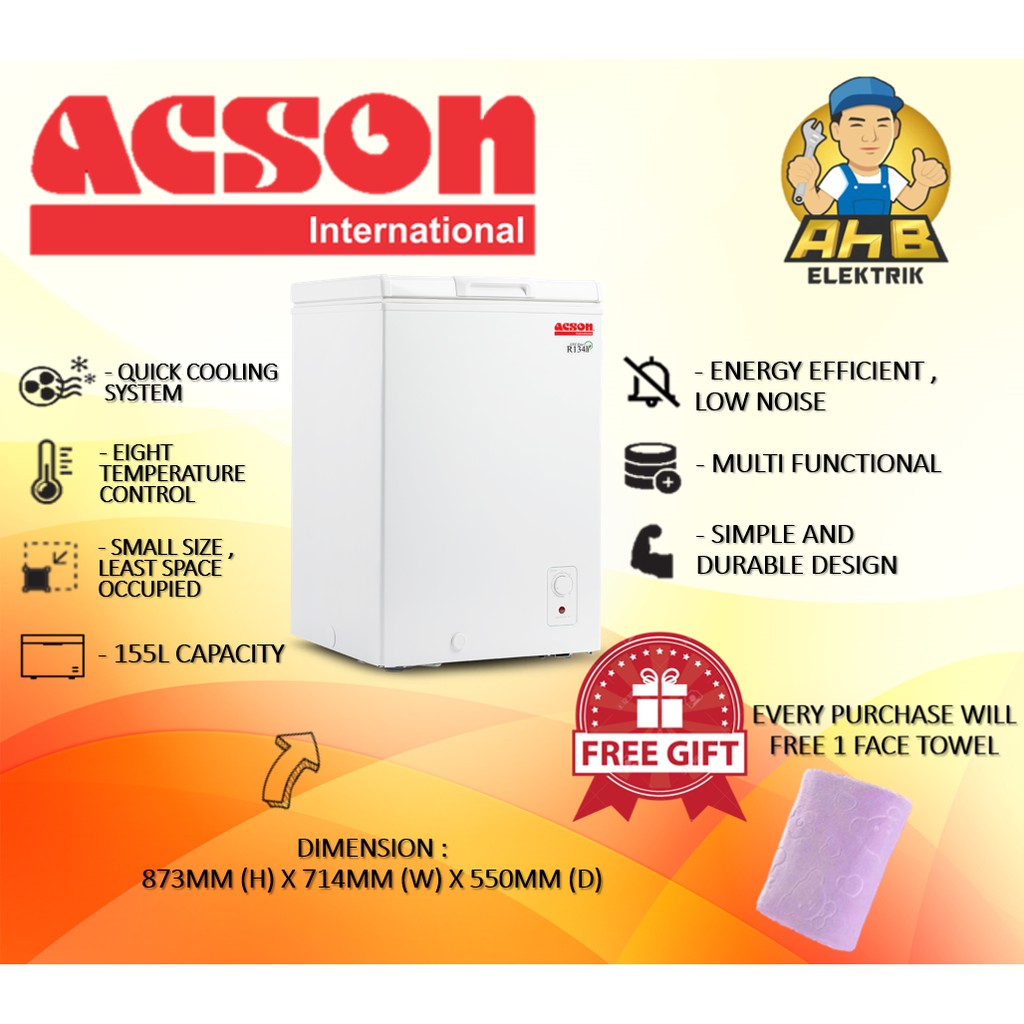 ACSON CHEST FREEZER 155L ACF15G | Shopee Malaysia