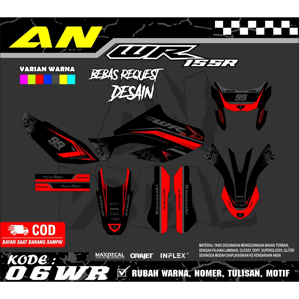 Decal sticker Yamaha WR 155R full body/ Glossy/ Premium/ Custom ...