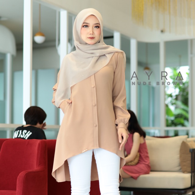 Ayra Blouse Muslimah Tunic Wudhuk Nursing Friendly Shirt Plus Over Size ...