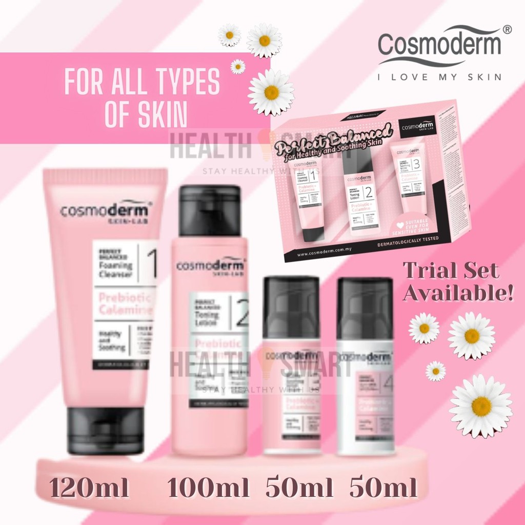 Cosmoderm Perfect Balanced Trial Pack 3 in 1/ Toning Lotion/ WOW Cream ...