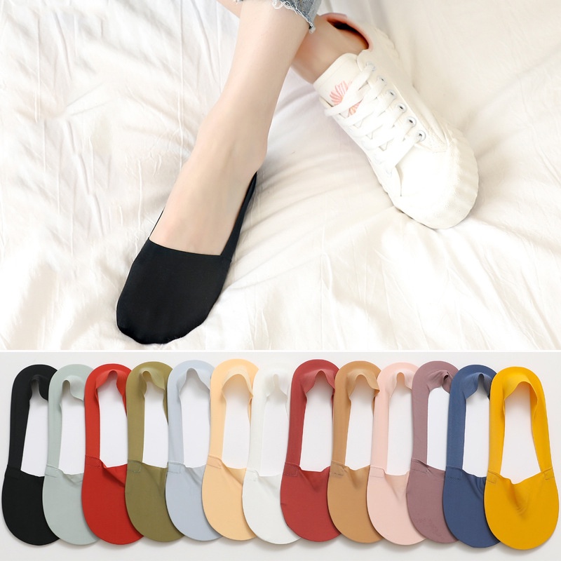 Women Invisible Socks Anti Slip Sock Plain No Show Boat socks Summer ...