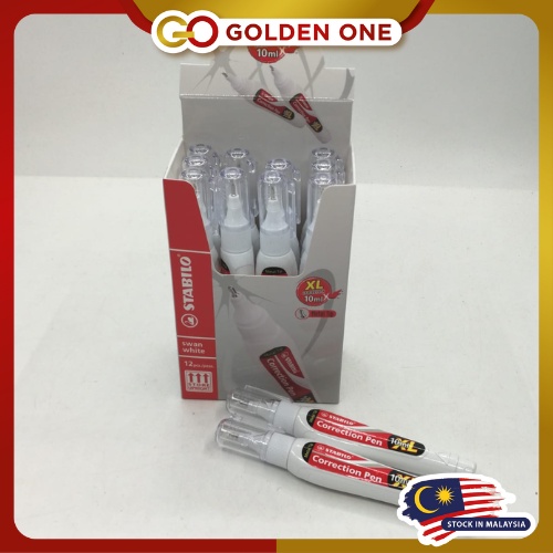 Stabilo Swan White Correction Liquid Pen Metal Tip XL 10ml (Price For 1 ...