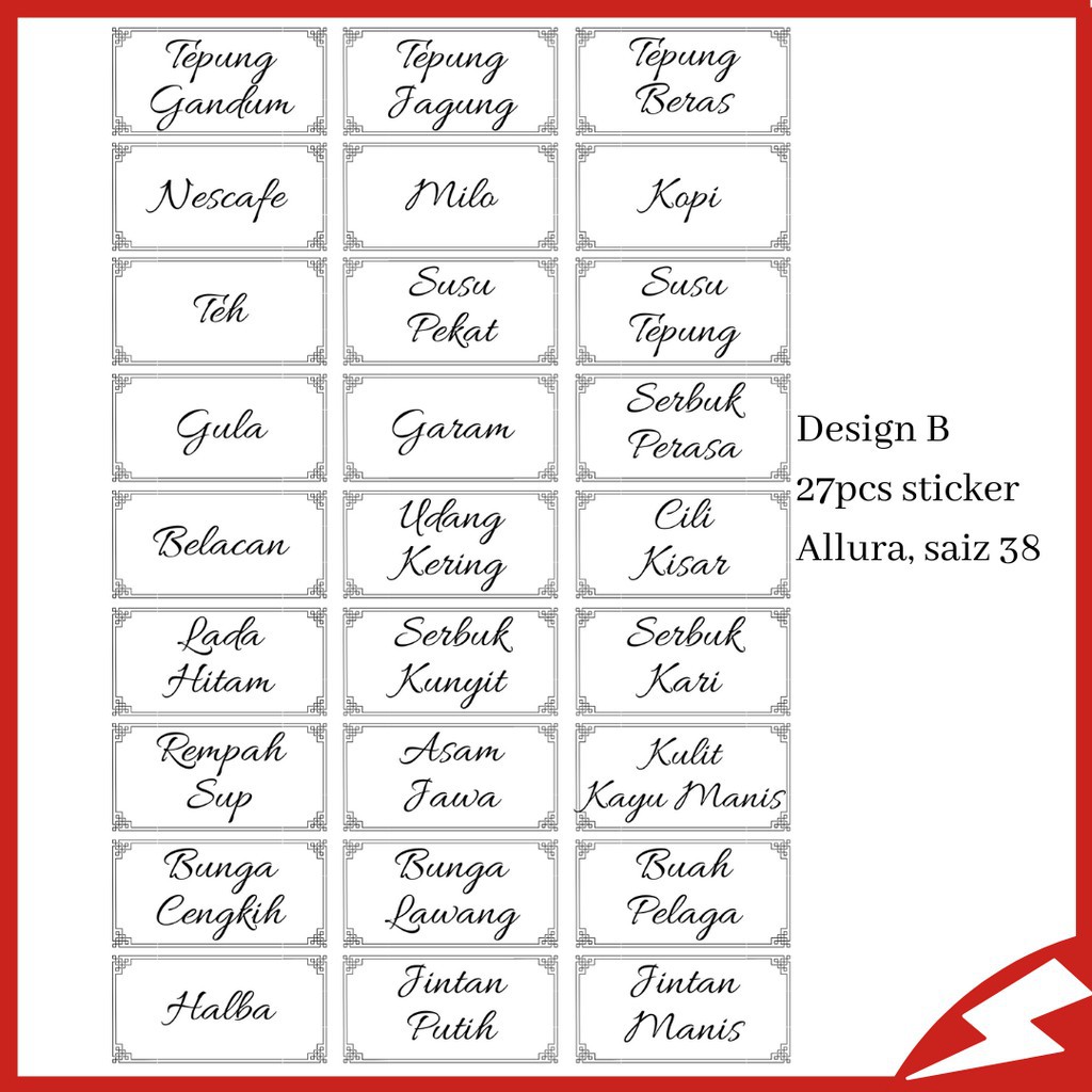 kitchen STICKER LABEL DAPUR |LABEL REMPAH | LABEL PES | STICKER ...