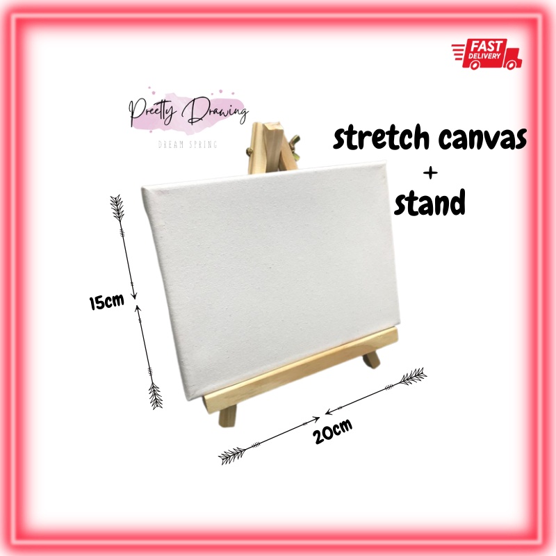 【Ready Stock】15x20cm Mini Stretched Canvas with Stand/Linen Canvas ...
