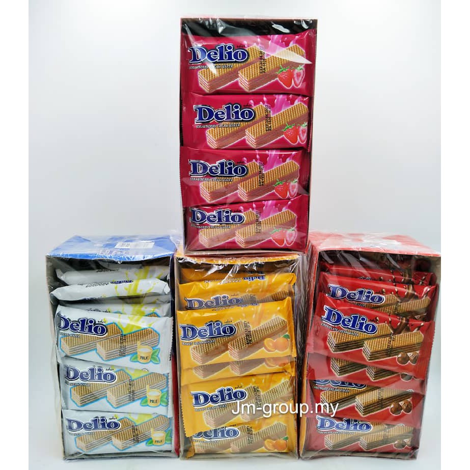 Delio Wafer 24 Pcs ( Chocolate / Milk / Strawberry / Orange ) Ready ...