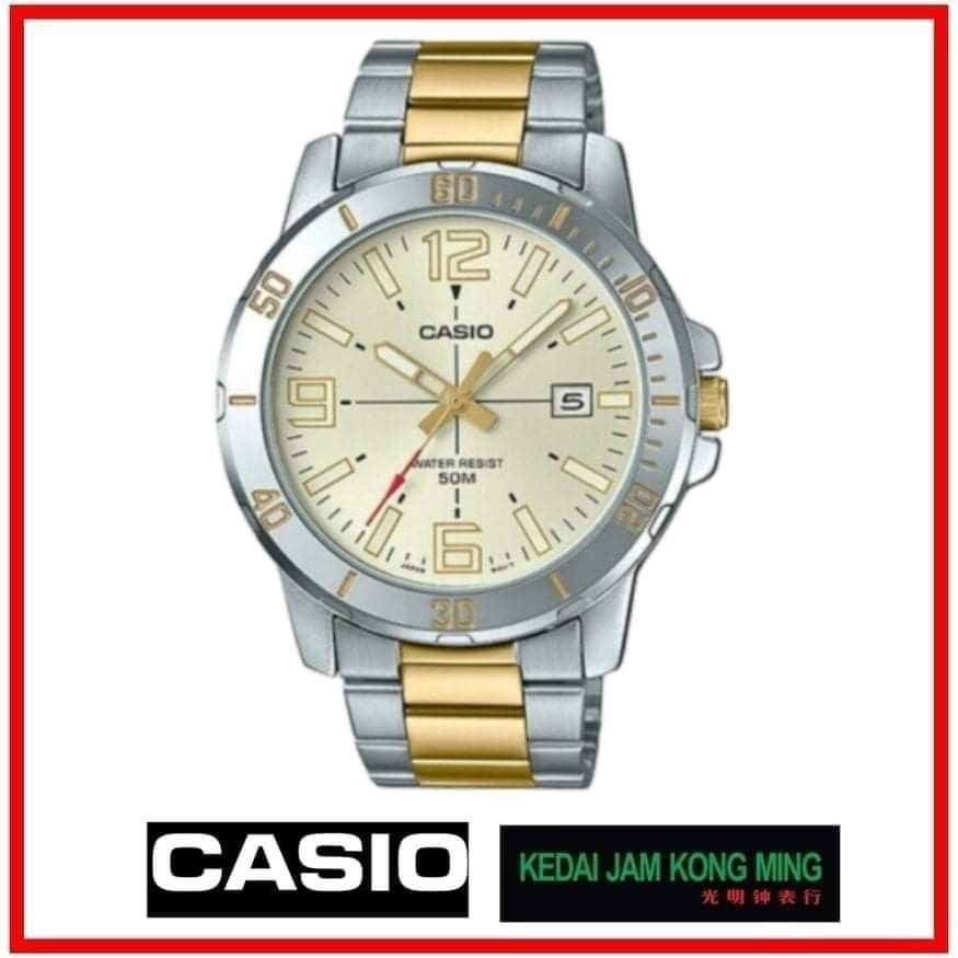 Casio General MTP-VD01G-1B Gold Stainless Steel Band Men Watch | Shopee ...