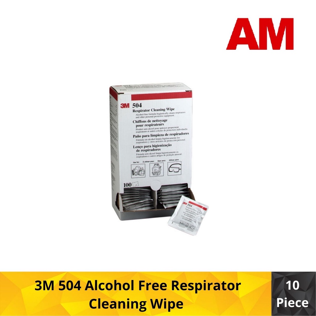 3M 504 Alcohol Free Respirator Cleaning Wipe (Pack of 10pcs) | Shopee ...