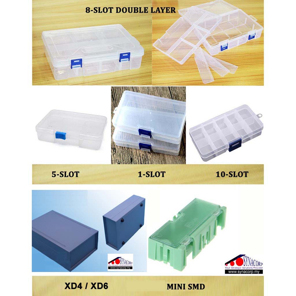 MINI SMD SMT / COMPONENT STORAGE BOX CASING 1-SLOT / 5 SLOT / 10 SLOT ...