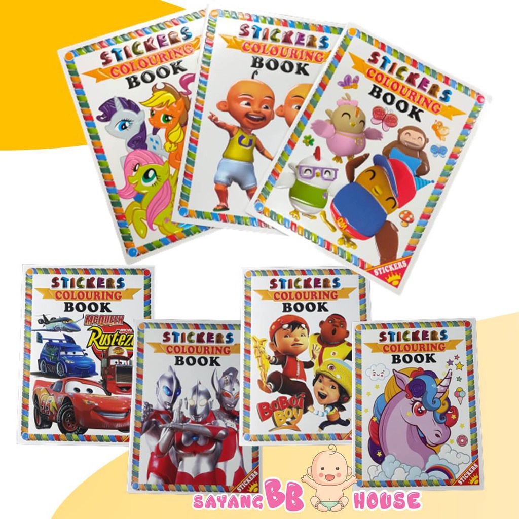 A4 Sticker and colouring books - My little pony , Upin & Ipin DIDI MC ...