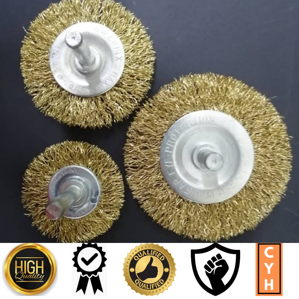 Brass Wire Wheel Brush 40mm,50mm,65mm (Malaysia) | Shopee Malaysia