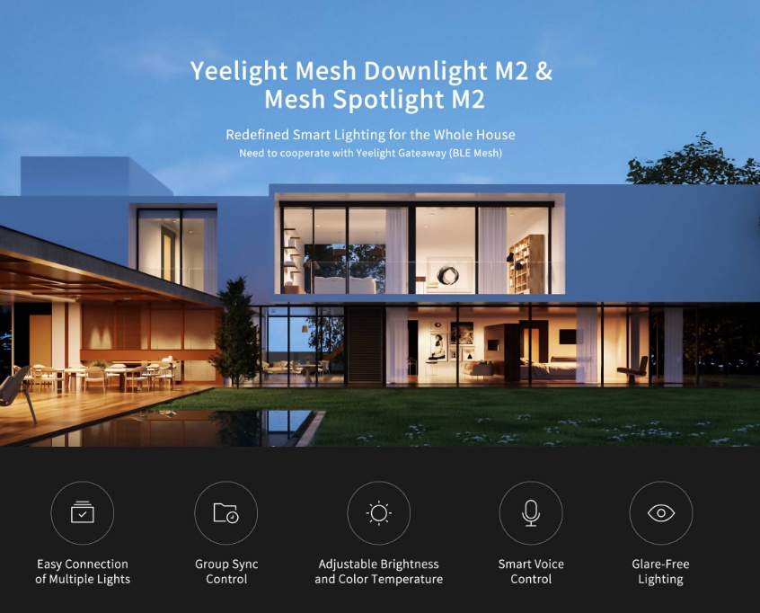 Yeelight Smart Mesh Spotlight M2 WiFi APP Smart Control work with Mesh ...