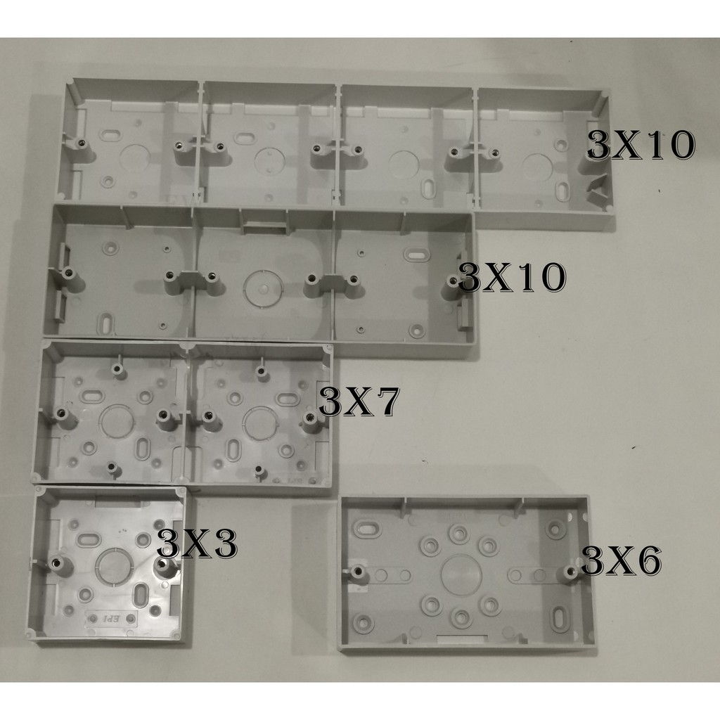 PVC Box Surface Nut Box/ Electrical Box/ Base 3x3 / 3x7 / 3x10 / 3x12 ...