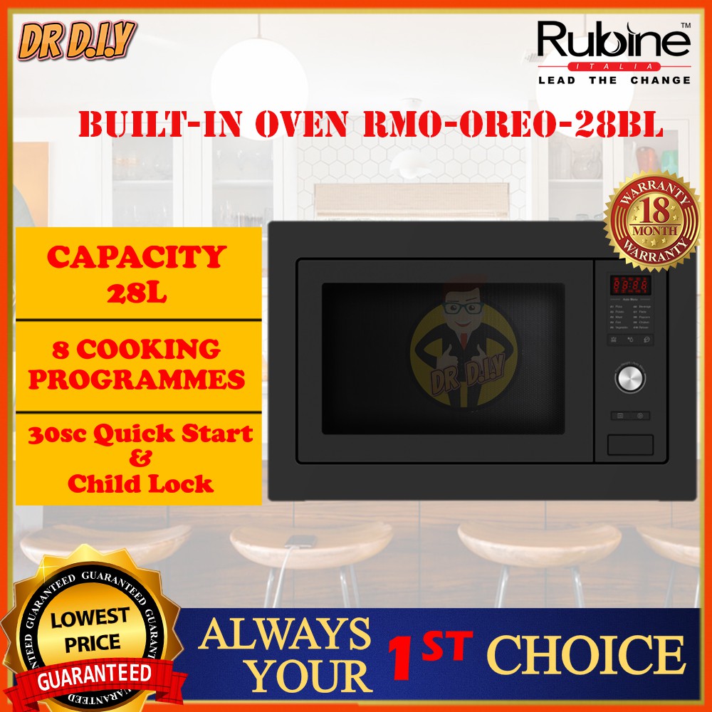 [ SALE !! SALE !! ] RUBINE 28L BUILT IN MICROWAVE OVEN W GRILL FUNCTION ...