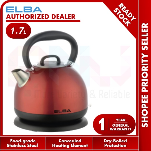Elba 1.7L Stainless Steel Electric Kettle EK-K1780 (RD) | Shopee Malaysia