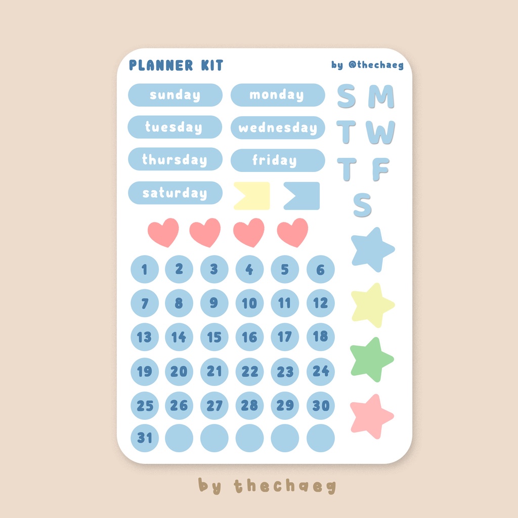 Sticker Sheet Planner Kit by thechaeg | Shopee Malaysia