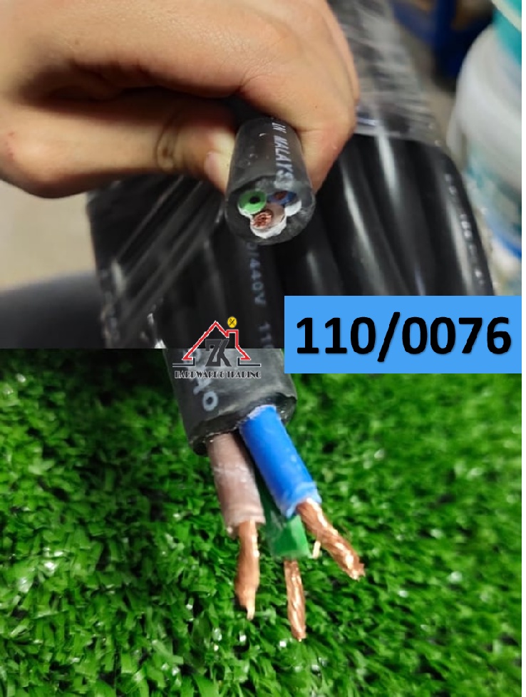 [90Meter] Black TRS 2.5mm Heavy Duty 3 core Wire 100% Pure Copper Tough ...