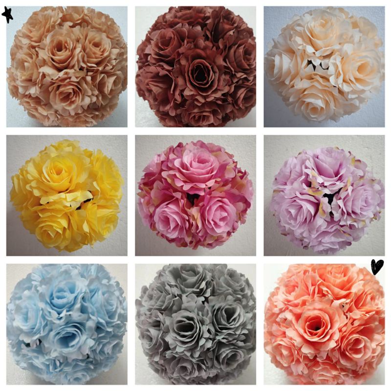 [ Ready Stock] 17cm Flower Ball, Bunga Bola, hiasan pelamin, wedding ...