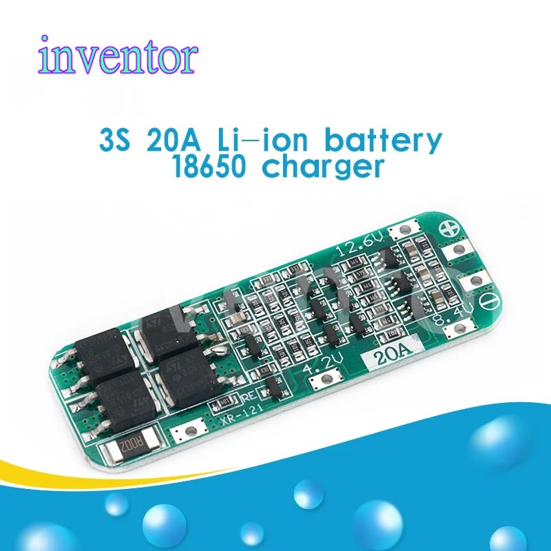 3S 20A Li-ion Lithium Battery 18650 Charger PCB BMS Protection Board 12.6V Cell 59x20x3.4mm ...