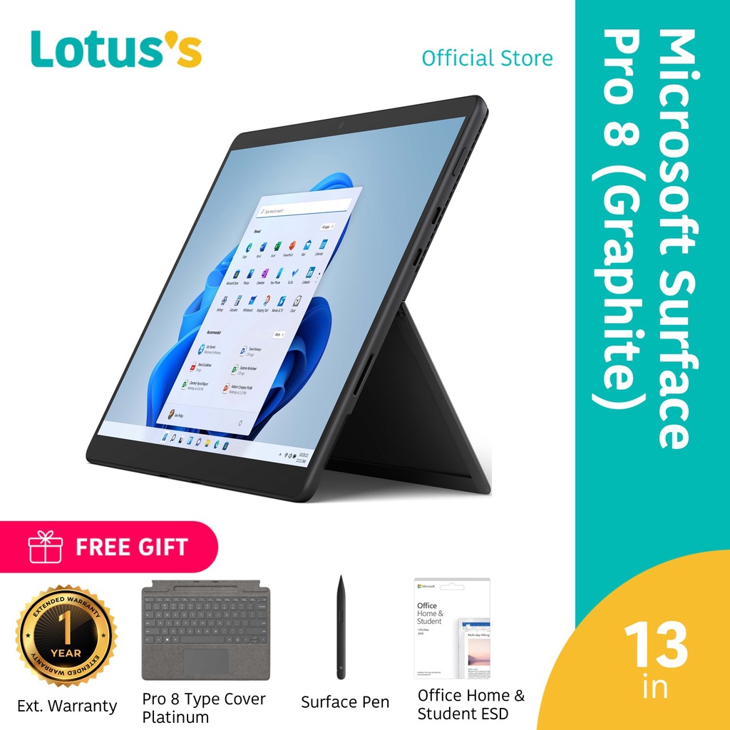 Microsoft Surface Pro 8 (8PQ-00028) i5/8GB RAM/256GB SSD Graphite + TC ...