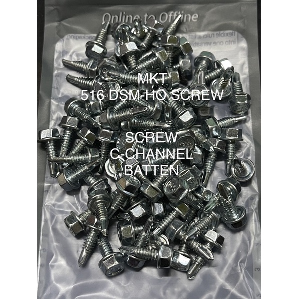 MK 516 DSM-HO #10X5/8 ZPH SELF DRILLING SCREW 100PCS SCREW BUMBUNG/C ...