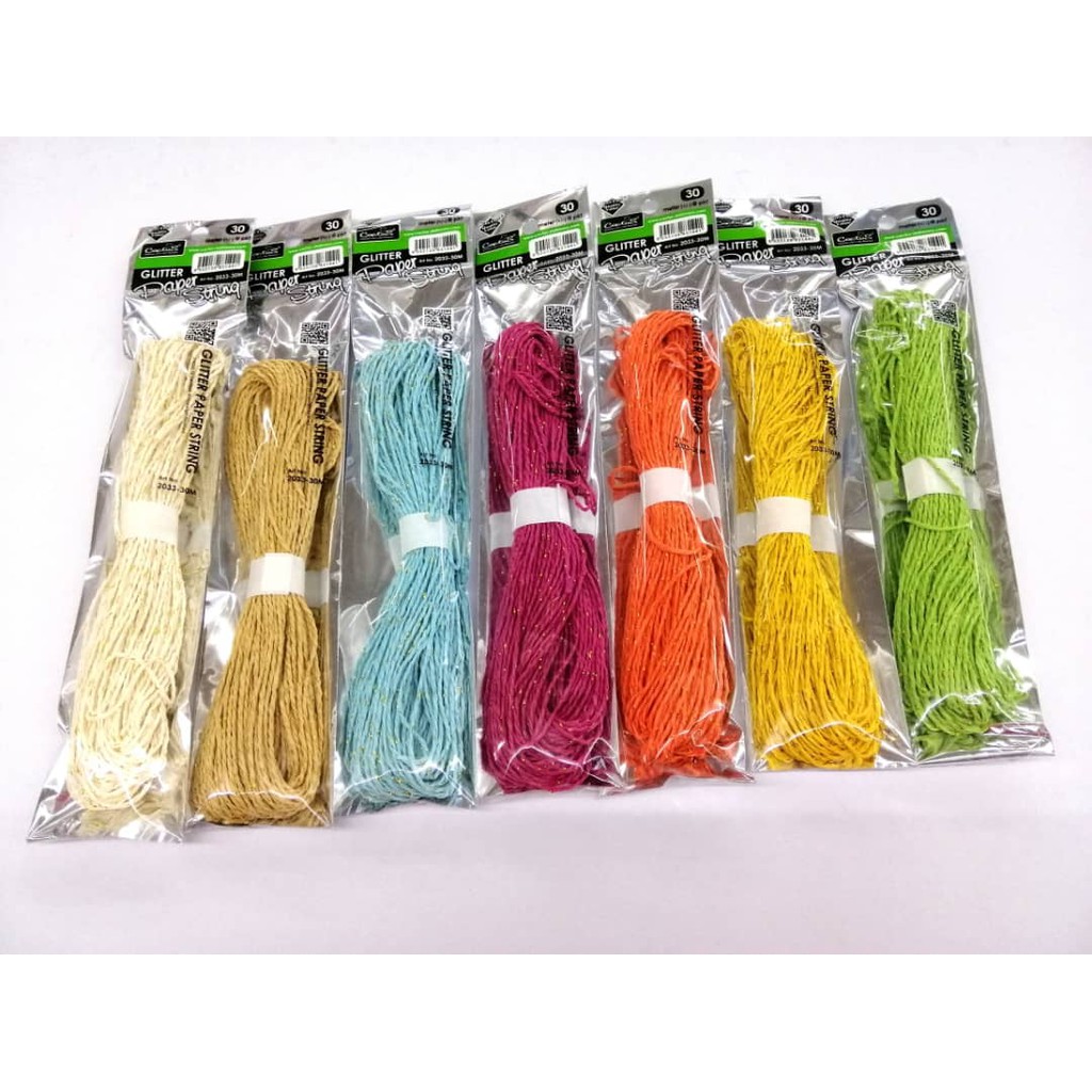 Glitter Color Paper String Tali Kertas 30 meter/pkt DIY Craft Kraft ...