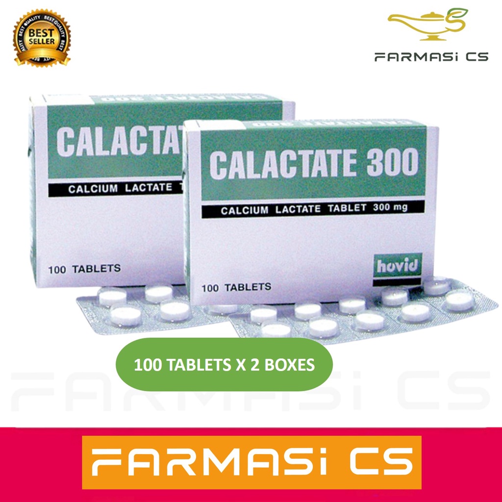 Hovid Calactate 300 mg ( calcium lactate ) 100 Tablets x 2 Boxes ...