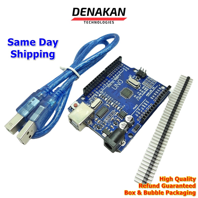 Arduino Uno R3 SMD ATMEGA328P CH340G With USB Cable | Shopee Malaysia