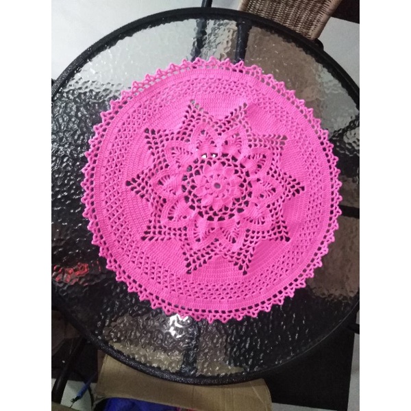 Alas meja bulat/ doily saiz 55 cm corak bunga | Shopee Malaysia